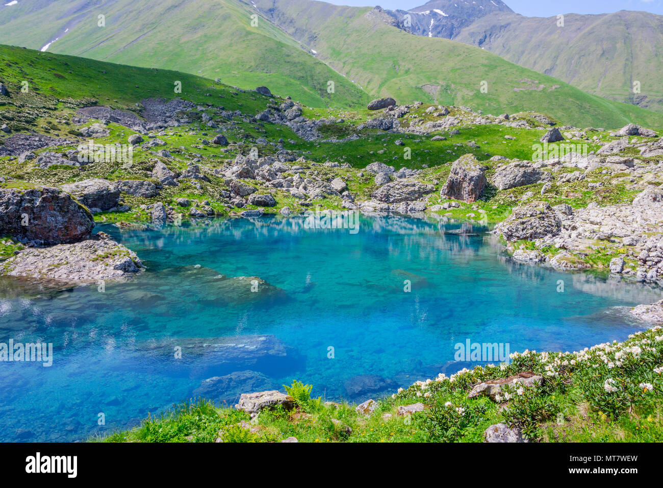 Blue lake in roshka chauki mountain valley hi-res stock photography and ...