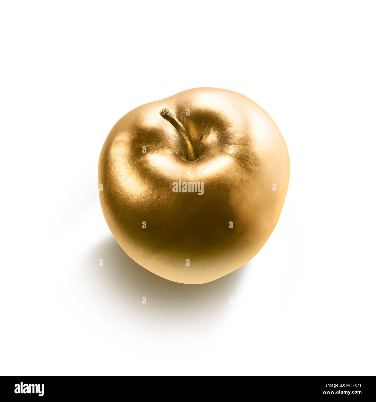 Gold apple isolated on white background Stock Photo - Alamy