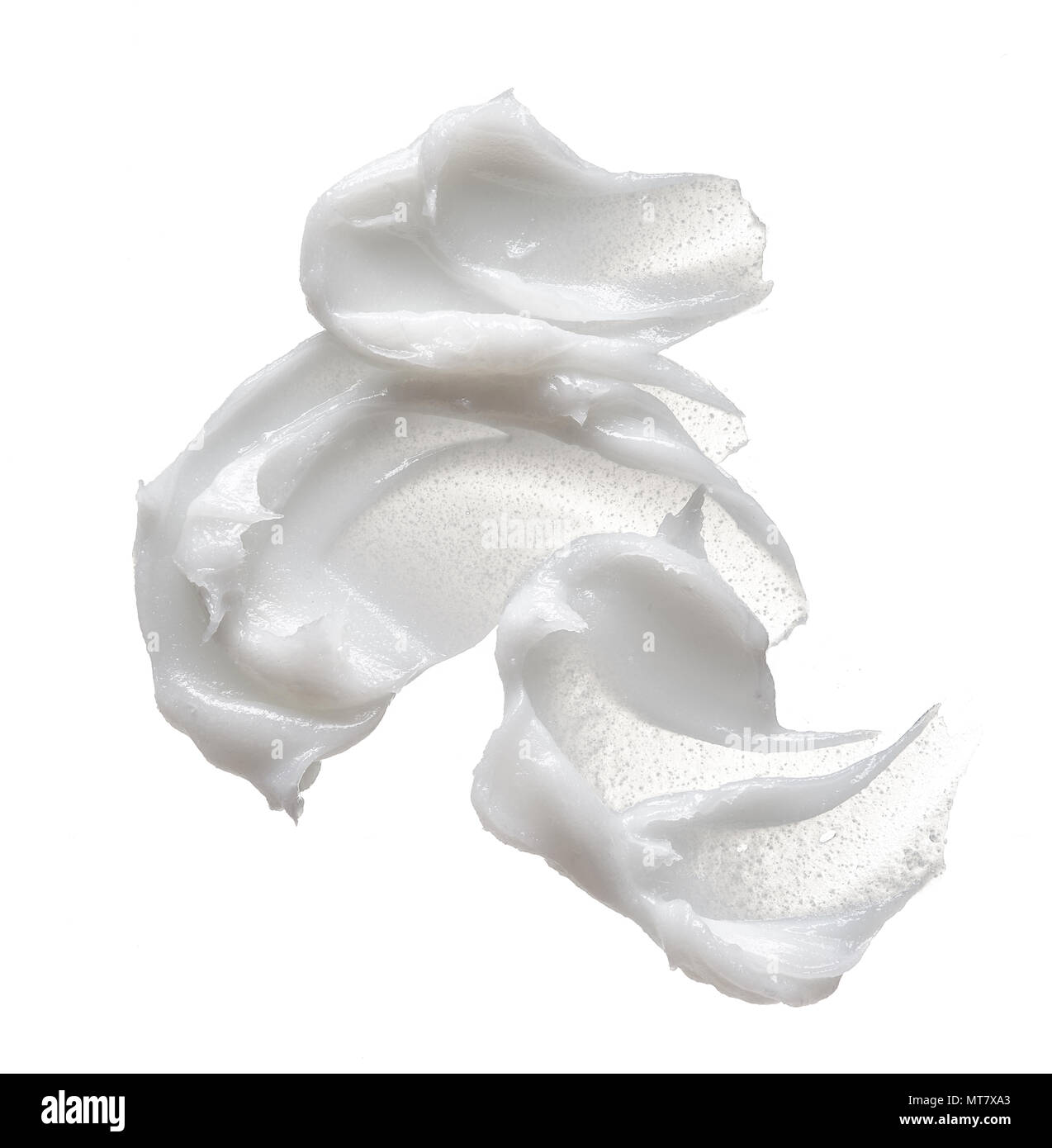 White smear of cosmetic cream isolated on white background. Creamy ...