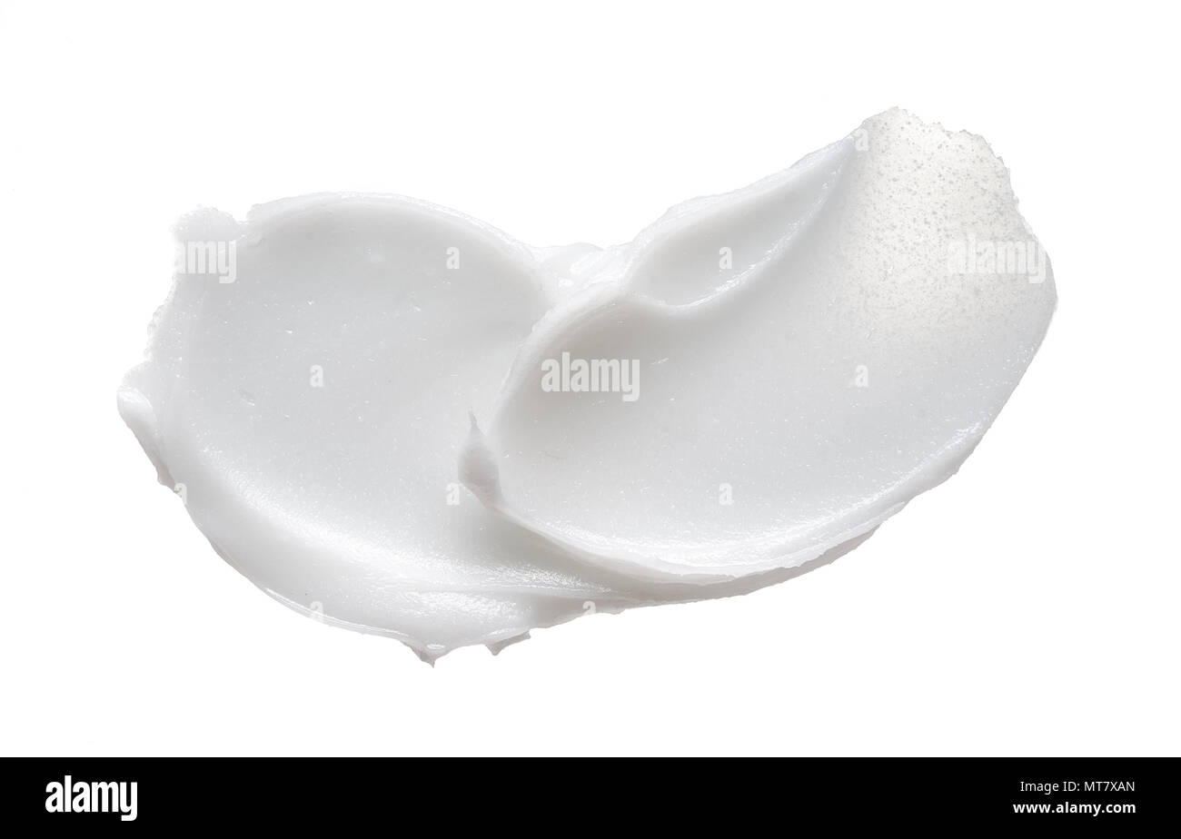 White smear of cosmetic cream isolated on white background. Creamy ...