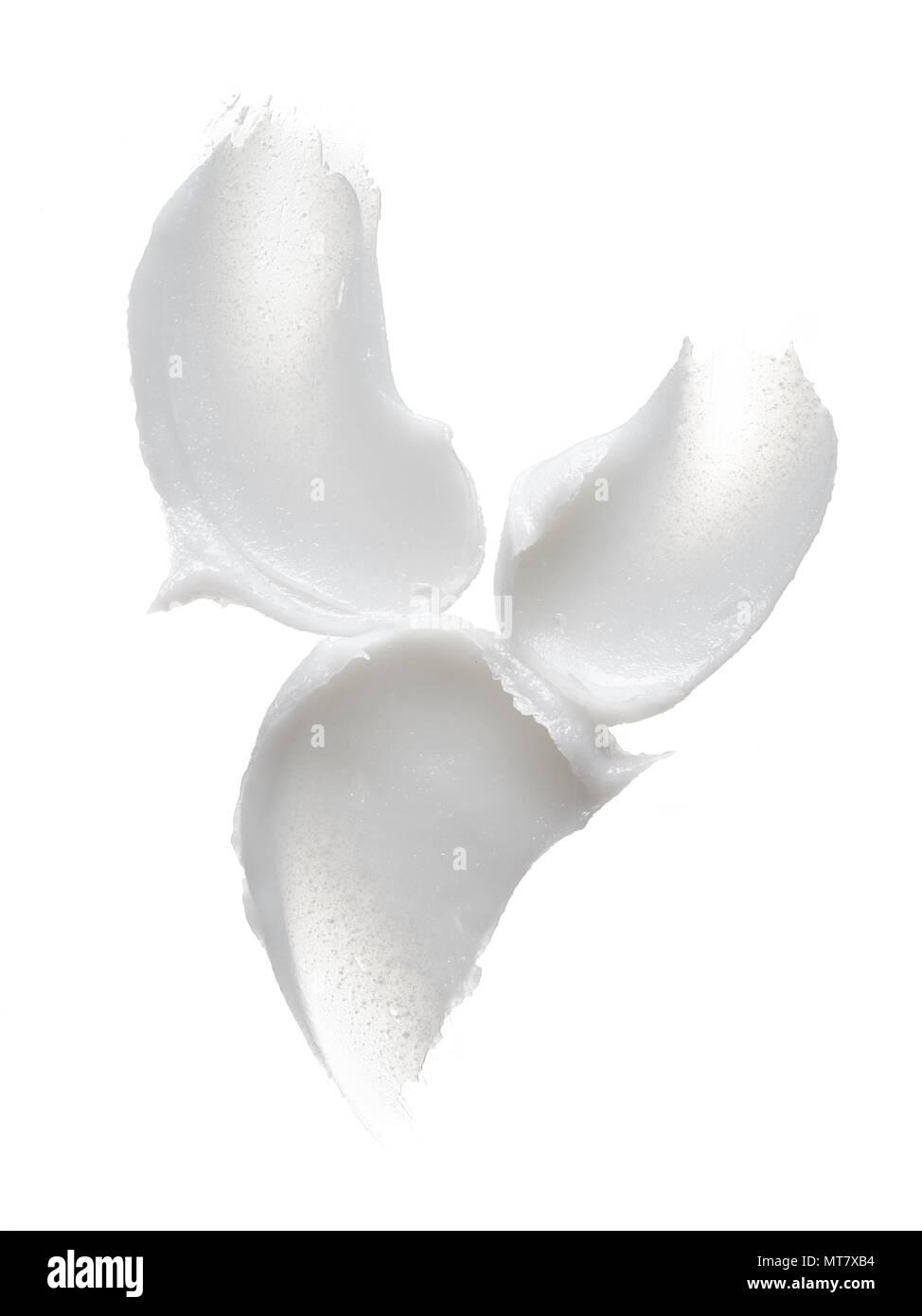 White smear of cosmetic cream isolated on white background. Creamy ...