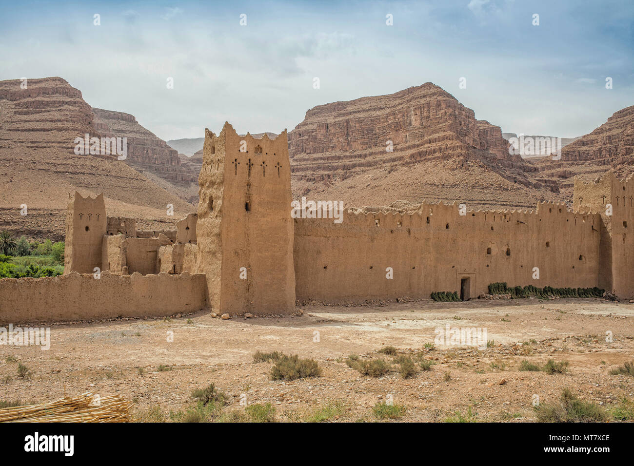 Clay fort in the desert in Morocco Stock Photo - Alamy