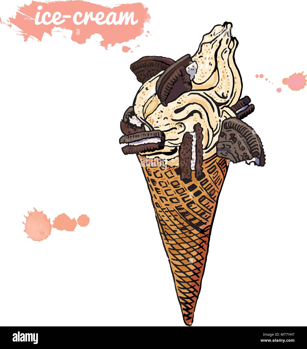 Vanilla dessert illustration Stock Vector Images - Alamy