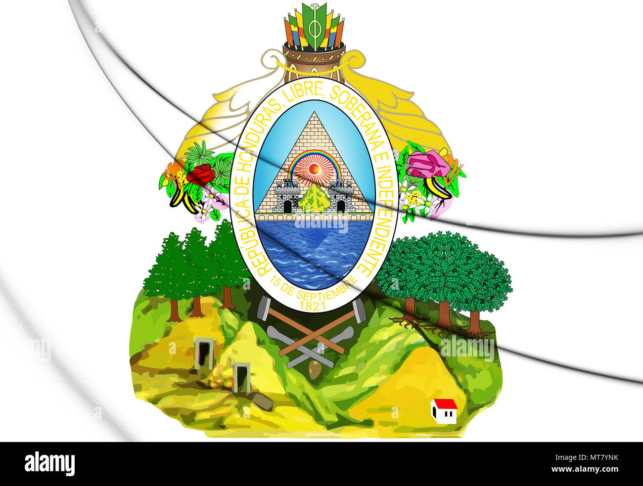 3D Honduras coat of arms. 3D Illustration Stock Photo - Alamy