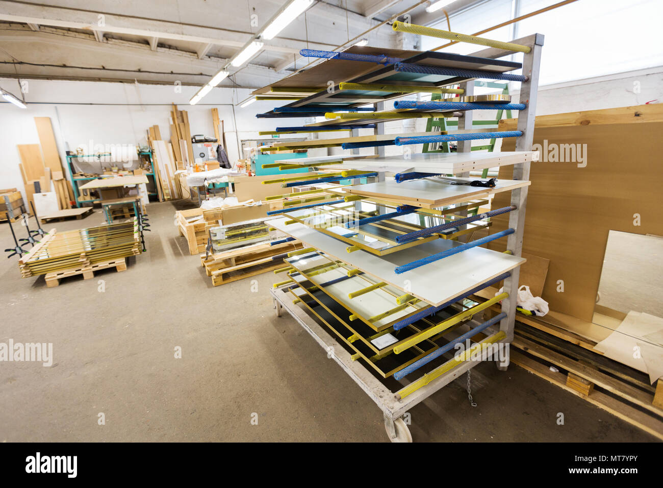 boards storing at woodworking factory workshop Stock Photo - Alamy