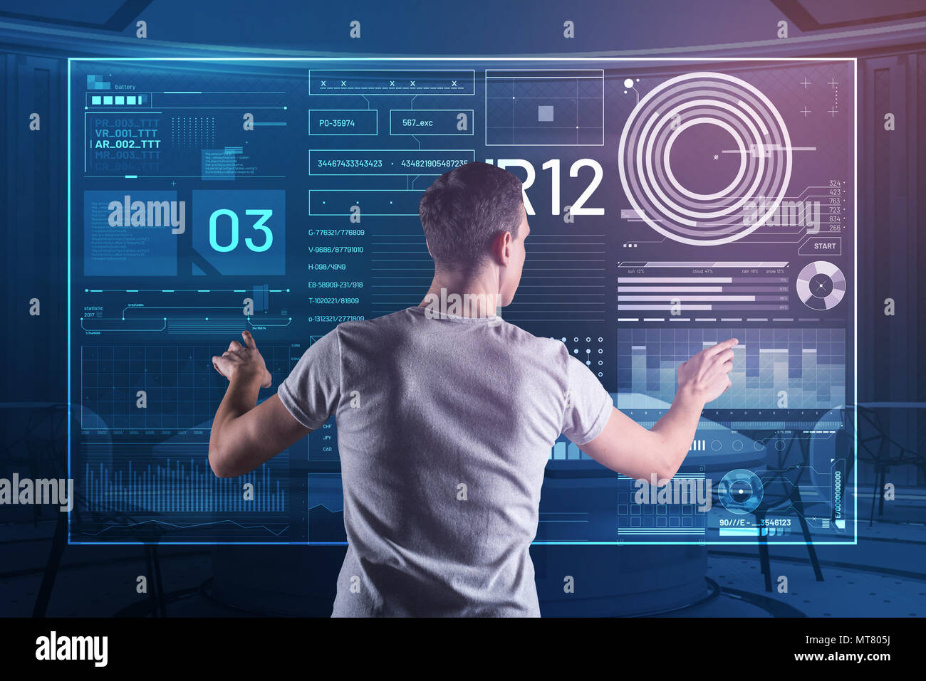 Professional programmer wearing casual clothes while working in the ...