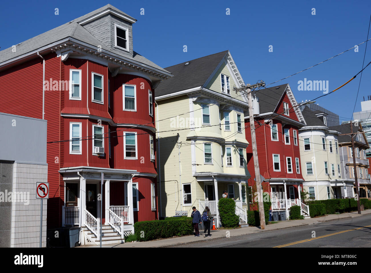 Row houses, Longwood Medical area, Boston Massachusetts Stock Photo - Alamy