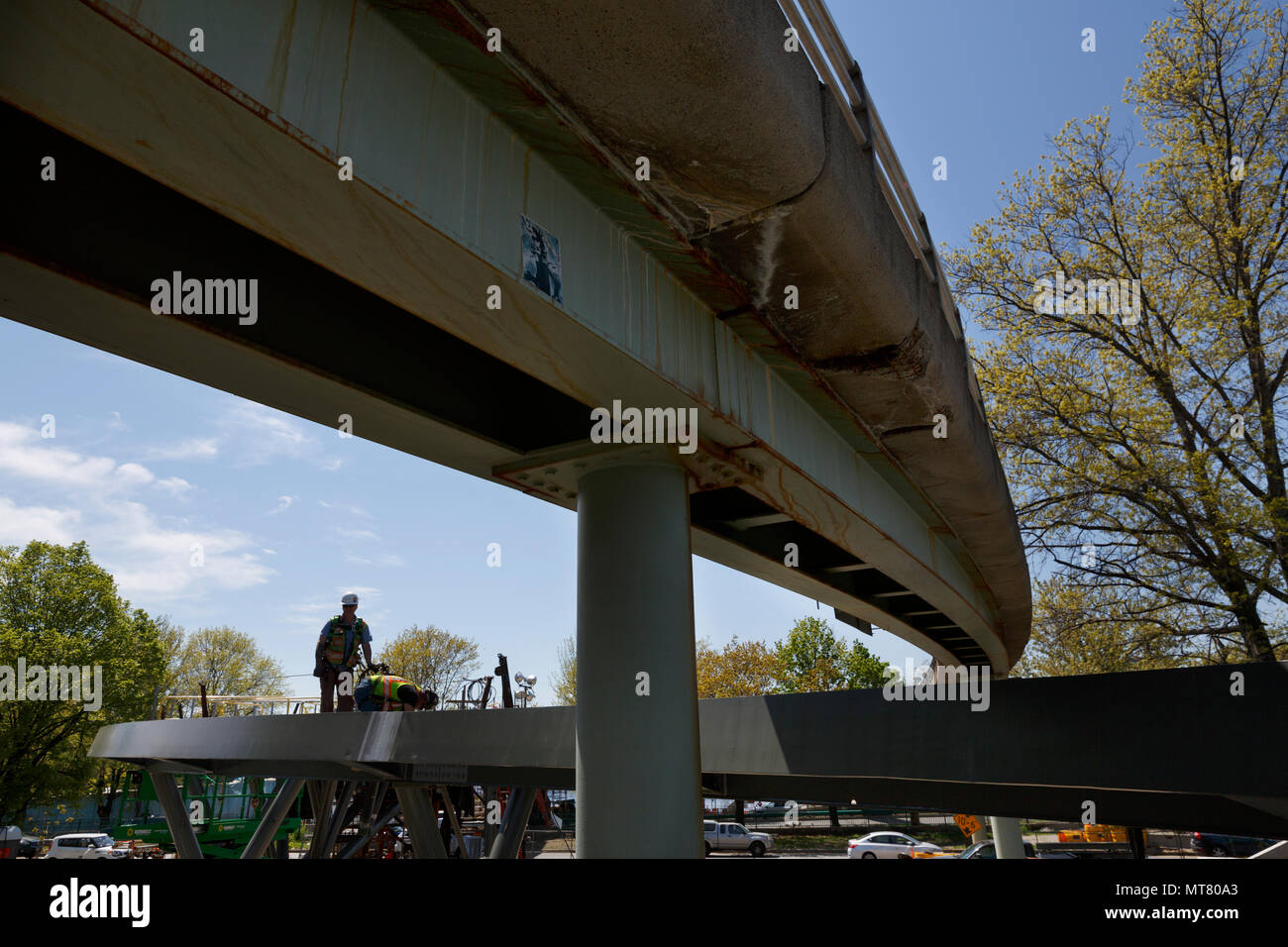 Pedestrian bridge construction Boston Massachusetts Stock Photo - Alamy