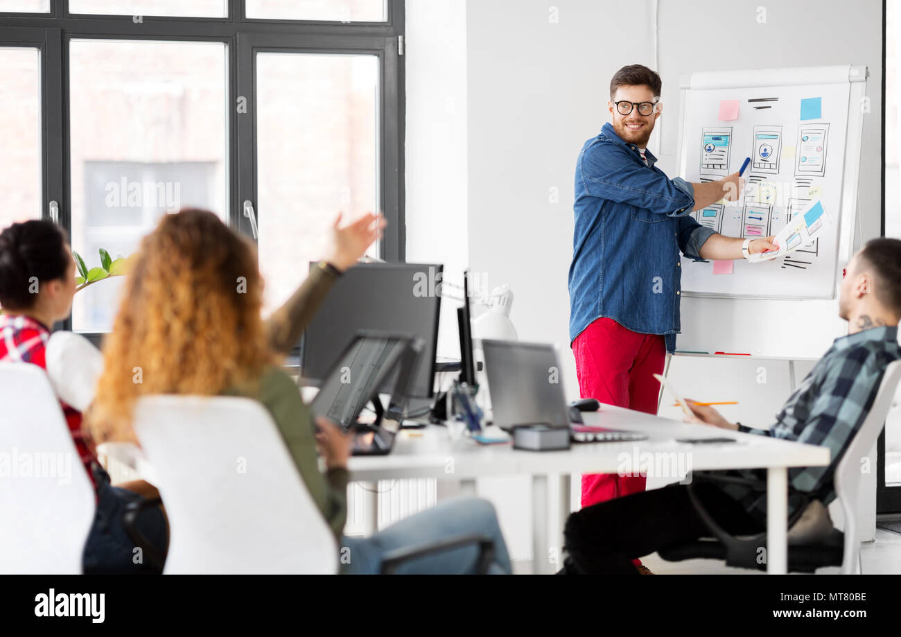creative man showing user interface at office Stock Photo - Alamy