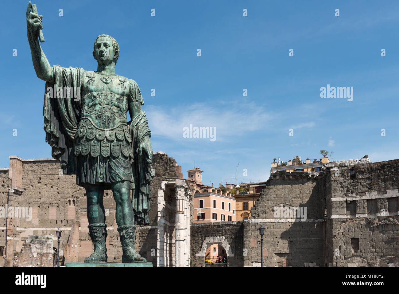 ROME, ITALY, MARCH 27, 2016: Wide angle picture of the amazing statue ...