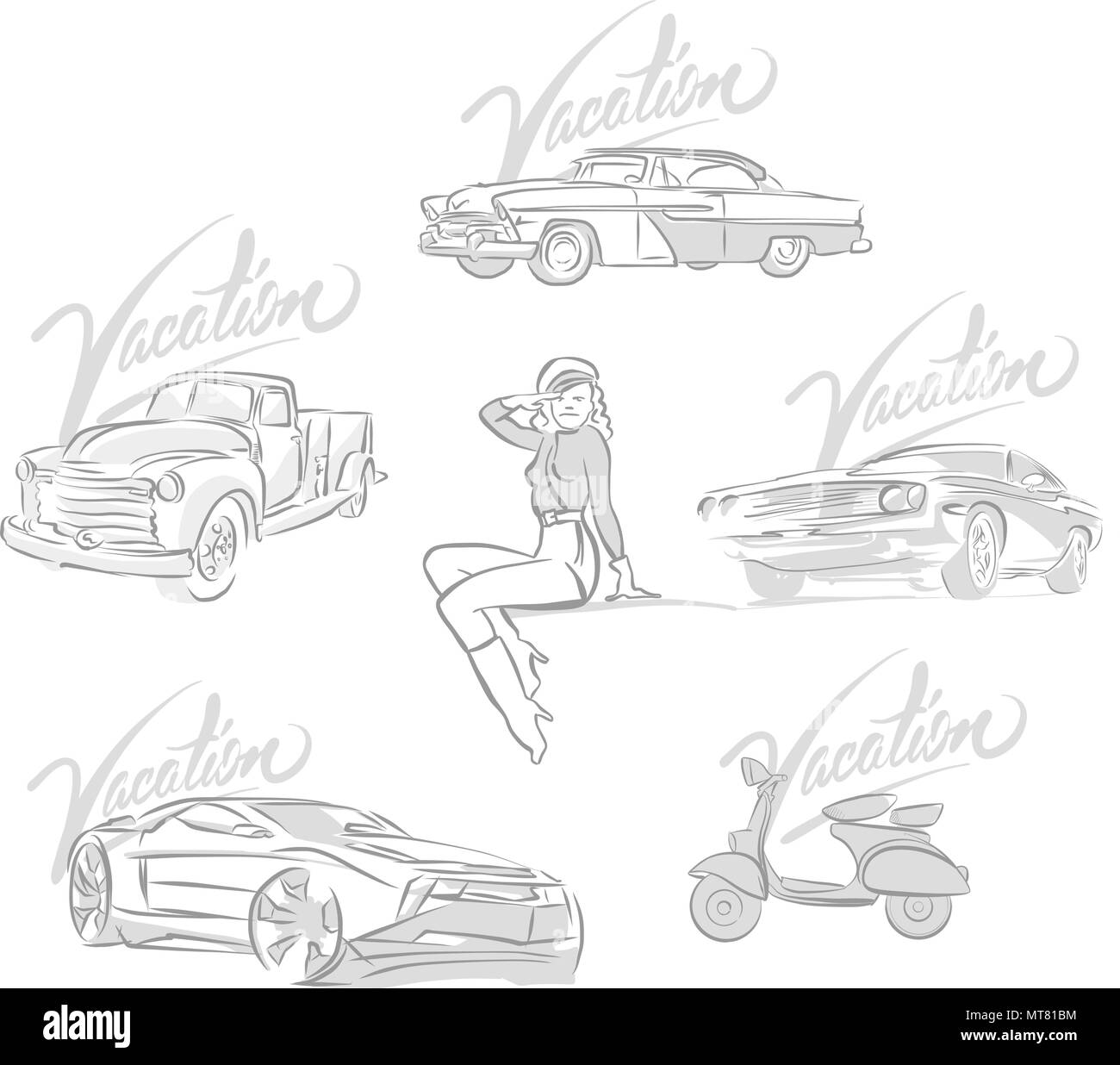 Car design drawings Black and White Stock Photos & Images - Alamy