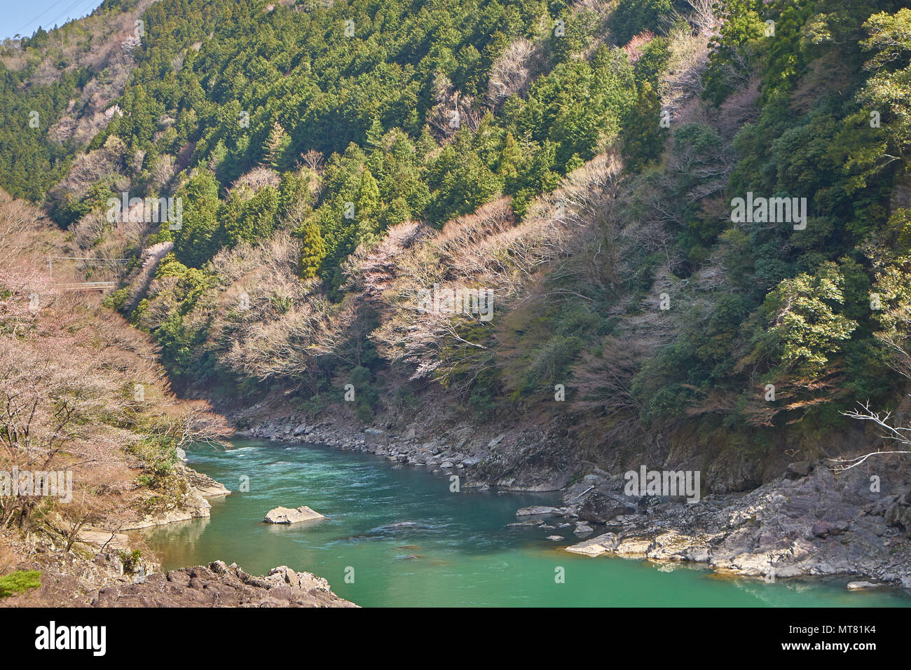 Beautiful Katsura river in Arashiyama, Kyoto, Japan Stock Photo - Alamy