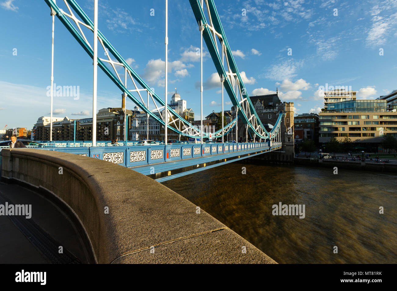 people admire walking on the Tower Bridge. London, evening Stock Photo ...