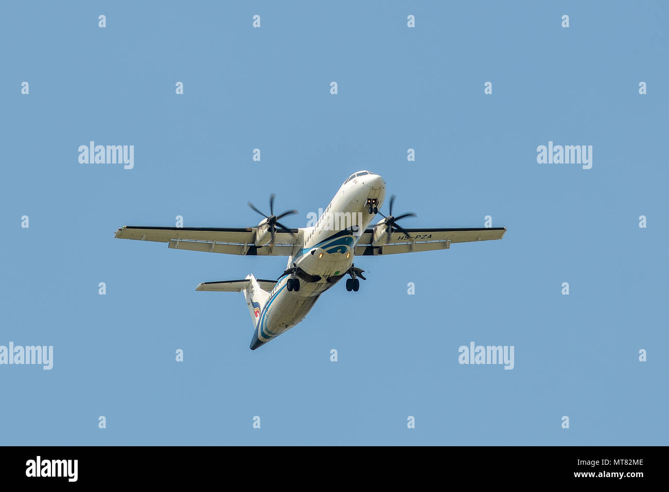 Bangkok, Thailand - Apr 21, 2018. An ATR 72 airplane of Bangkok Airways ...
