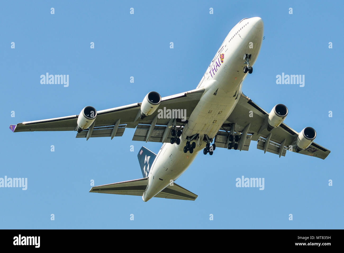 Bangkok, Thailand - Apr 21, 2018. A Boeing 747-400 airplane of Thai ...