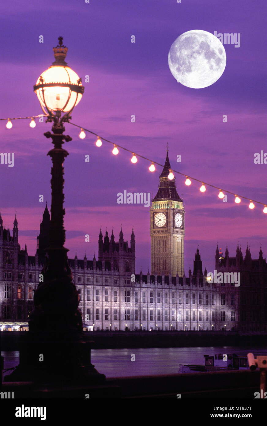 1988 HISTORICAL LANTERN BIG BEN HOUSES OF PARLIAMENT RIVER THAMES ...