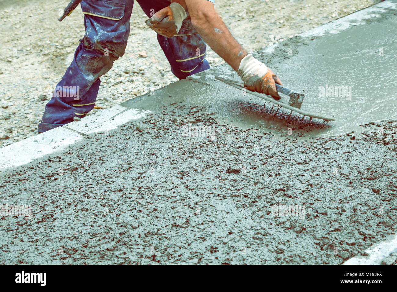 Concrete leveling works road construction hi-res stock photography and ...