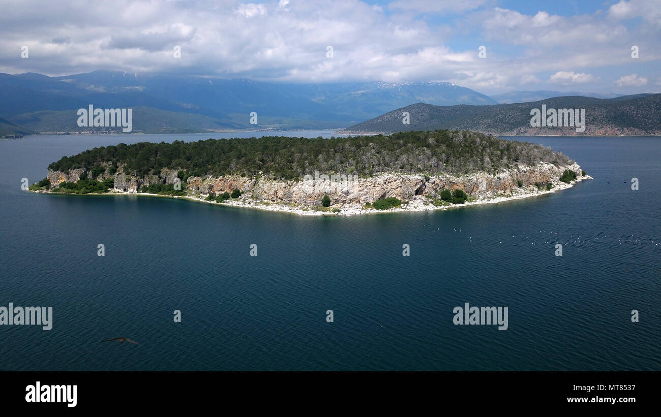 island golem grad in a lake prespa,macedonia,image Stock Photo - Alamy