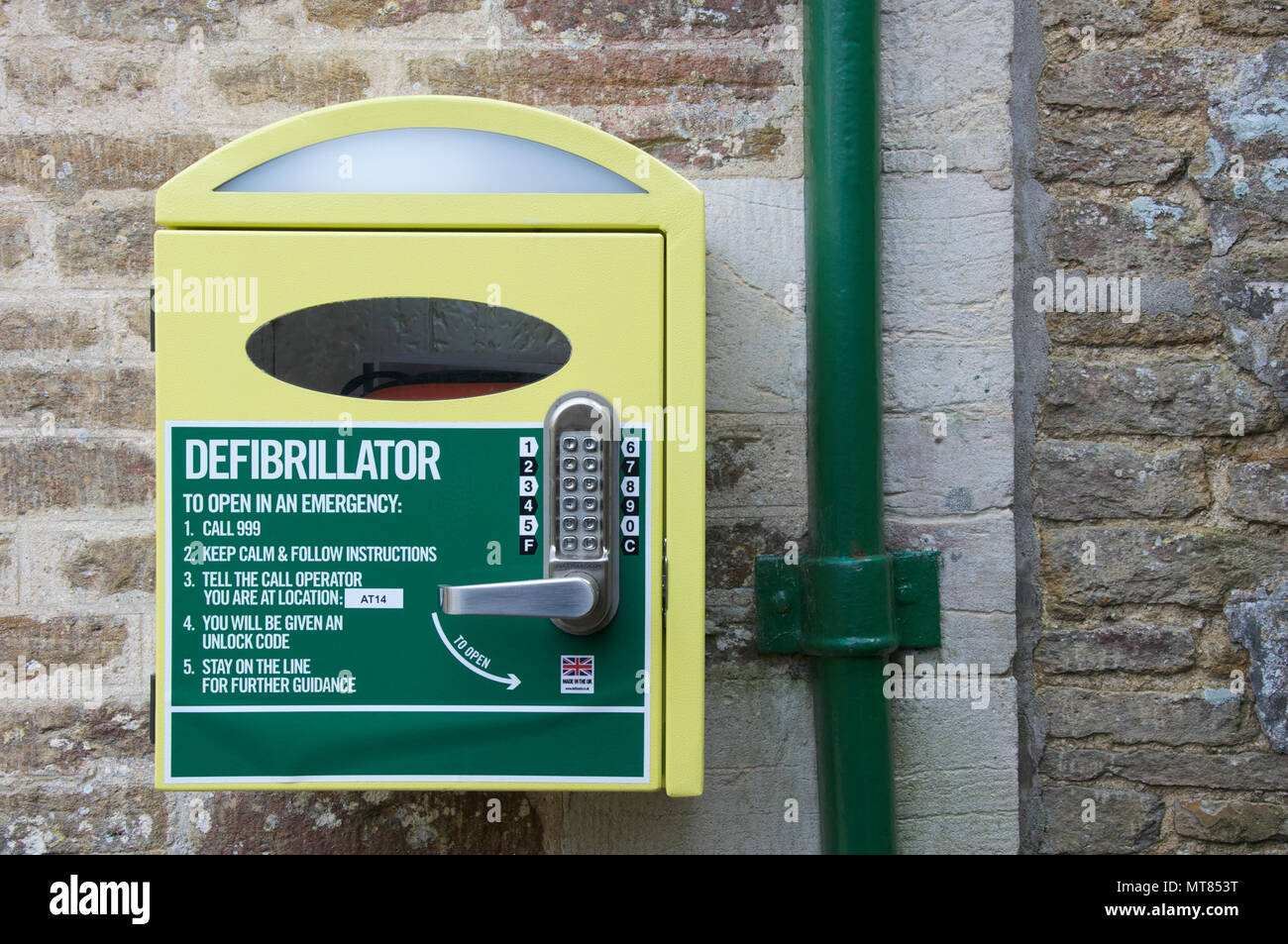 Automated external defibrillator (AED). Emergency life saving medical ...