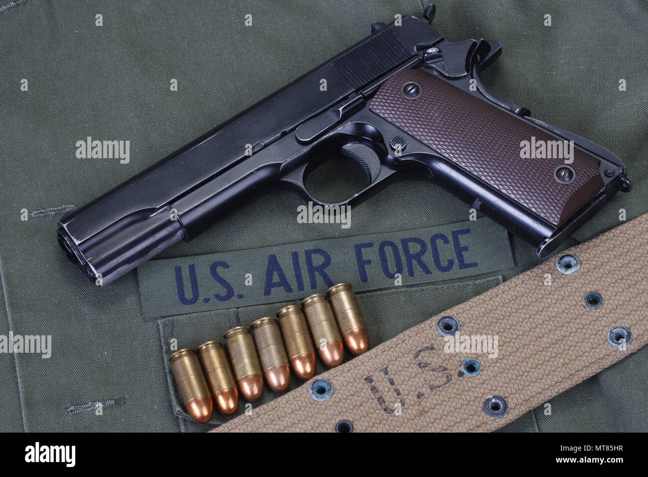 colt government M1911 with us air force uniform Stock Photo - Alamy
