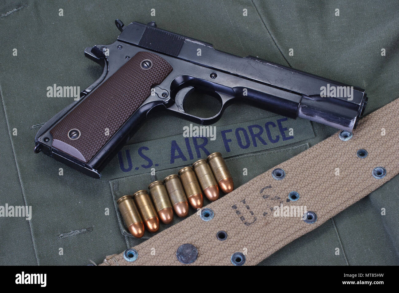 colt government M1911 with us air force uniform Stock Photo - Alamy