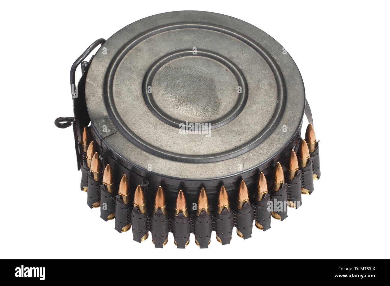 machine gun round ammunition box with machine-gun belt isolated Stock ...