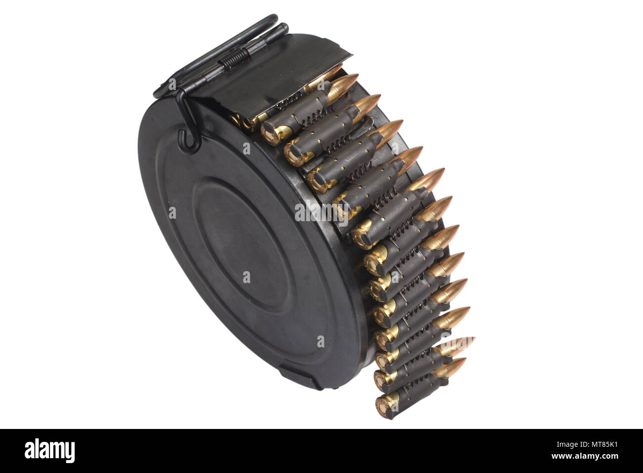 machine gun round ammunition box with machine-gun belt isolated Stock ...