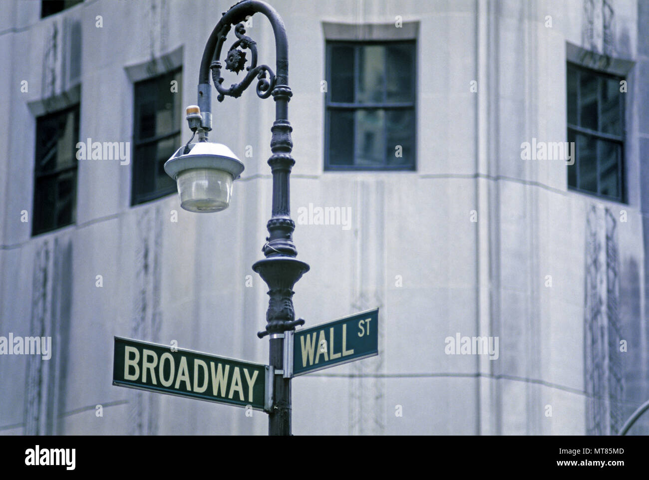 1988 HISTORICAL BROADWAY WALL STREET INTERSECTION STREET SIGNS ...
