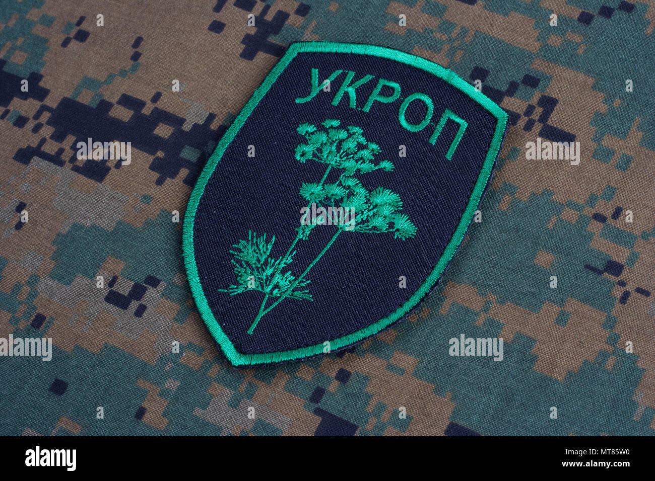 KIEV, UKRAINE - July, 16, 2015. Ukraine Army unofficial uniform badge ...