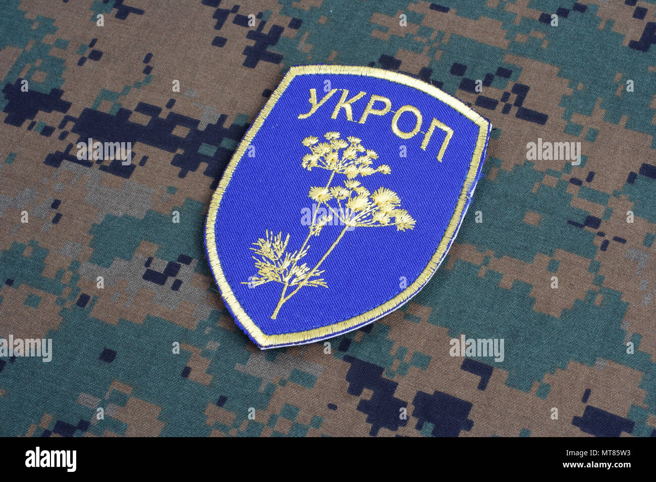 KIEV, UKRAINE - July, 16, 2015. Ukraine Army unofficial uniform badge ...