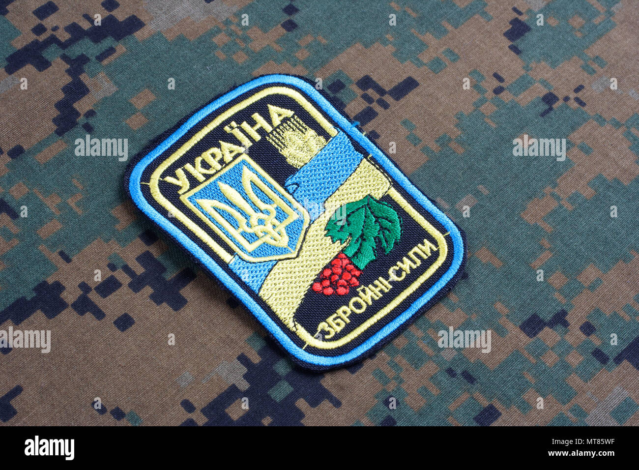 KIEV, UKRAINE - July, 16, 2015. Ukraine Army uniform badge Stock Photo ...