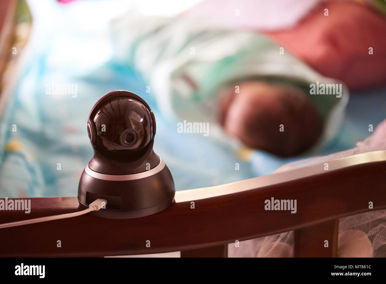 Smart home camera for watching sleeping baby Stock Photo - Alamy