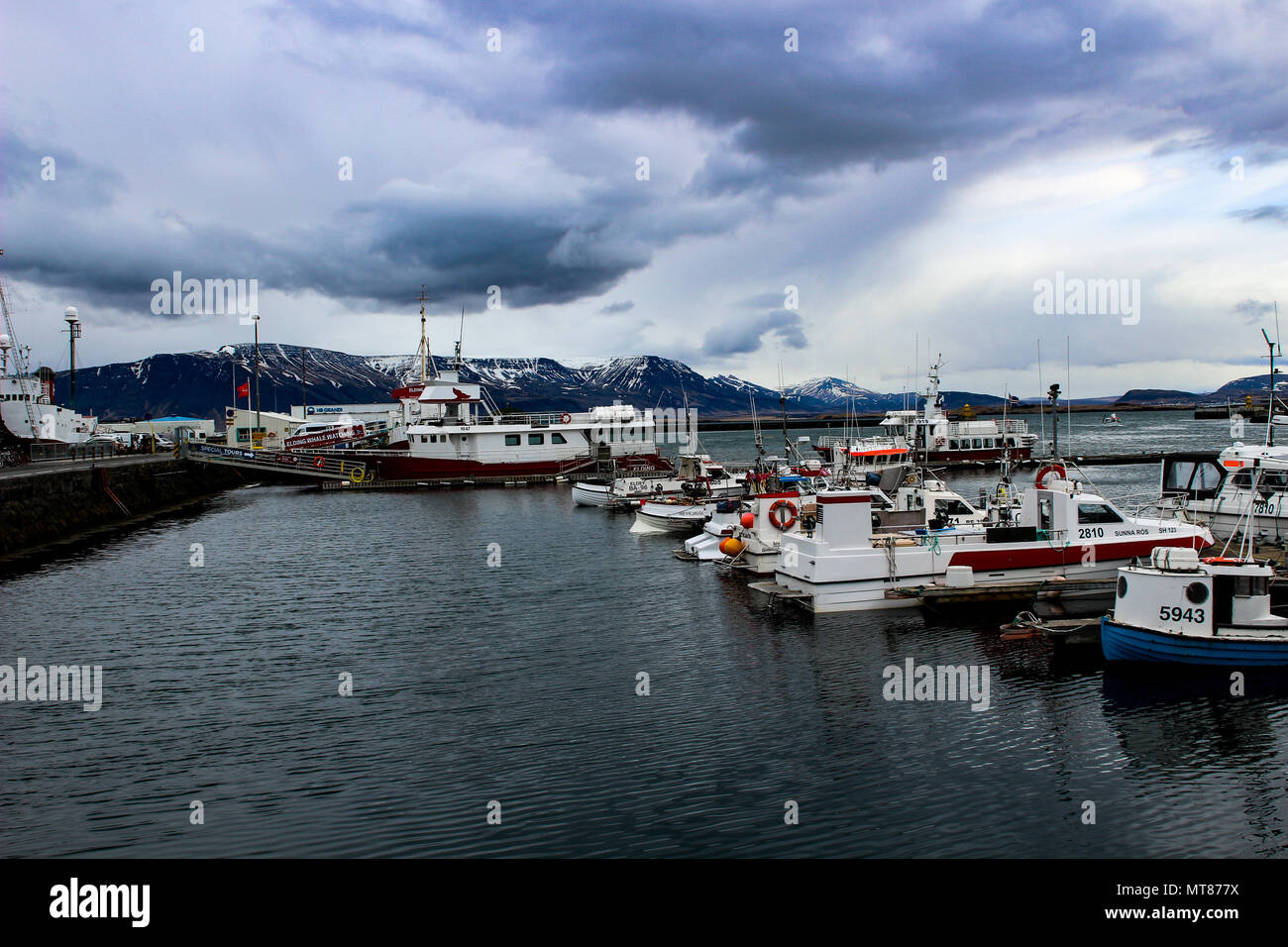 Reykjavik Iceland, May 12 2018: Editorial photo of the old harbour in ...