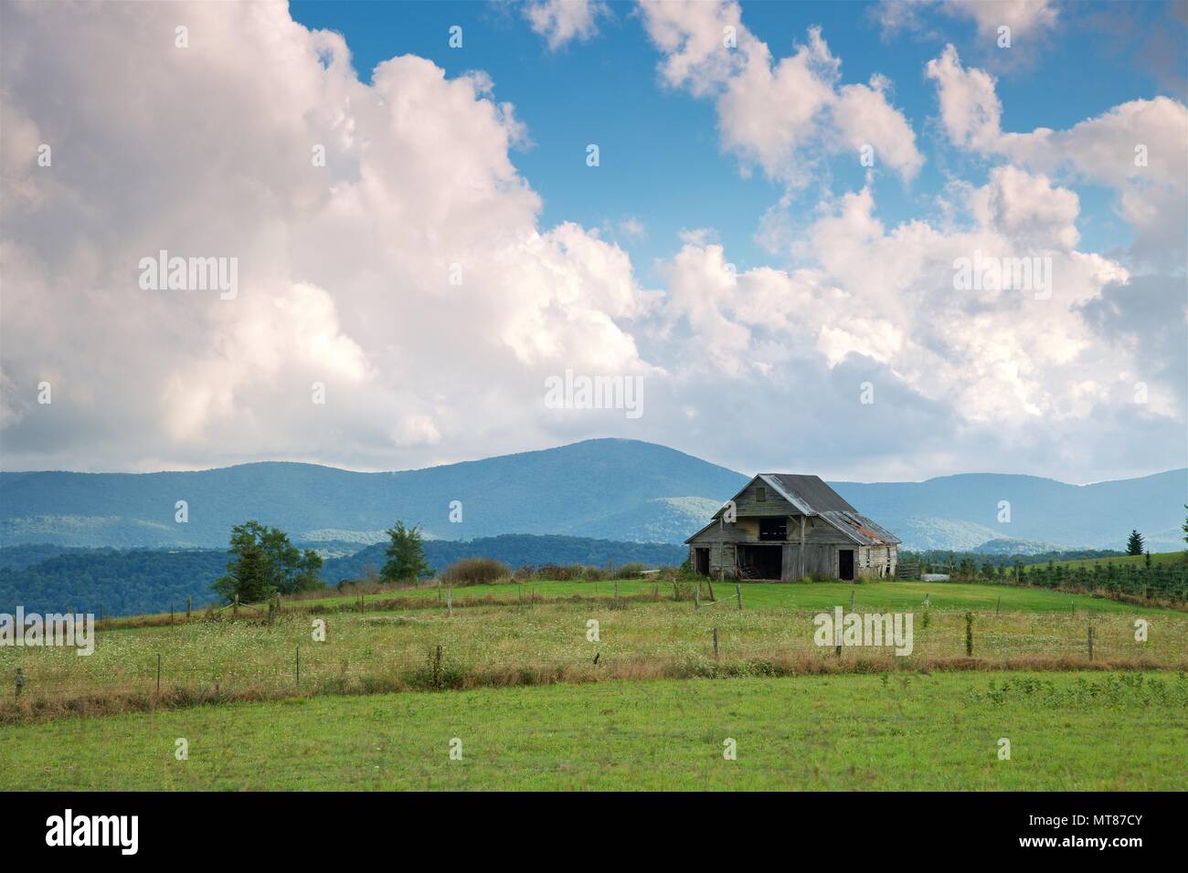 Blue Ridge Mountains provide the backdrop for this iconic scene of an ...