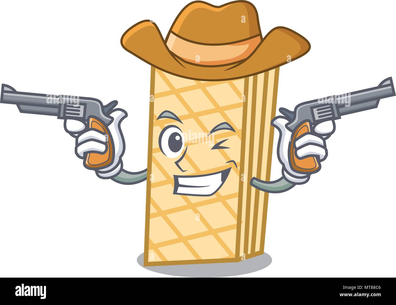 Cowboy waffle character cartoon style Stock Vector Image & Art - Alamy