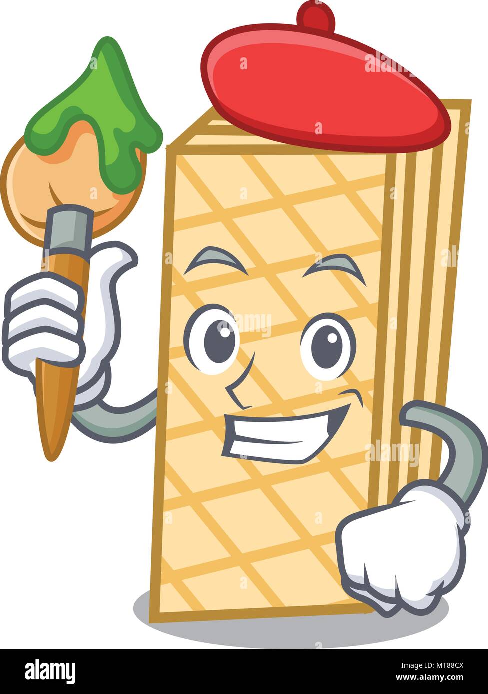 Artist waffle character cartoon style Stock Vector Image & Art - Alamy