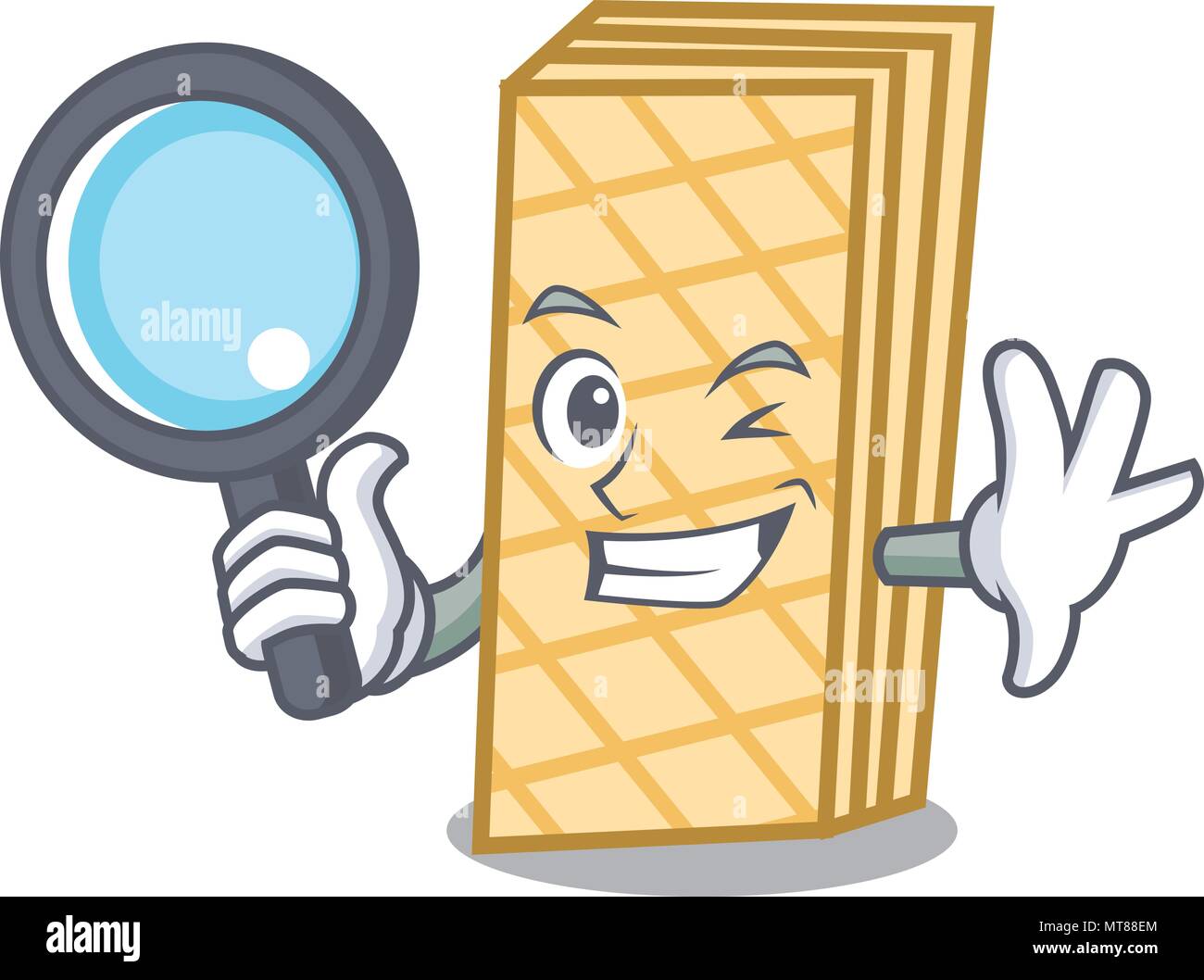 Detective waffle character cartoon style Stock Vector Image & Art - Alamy