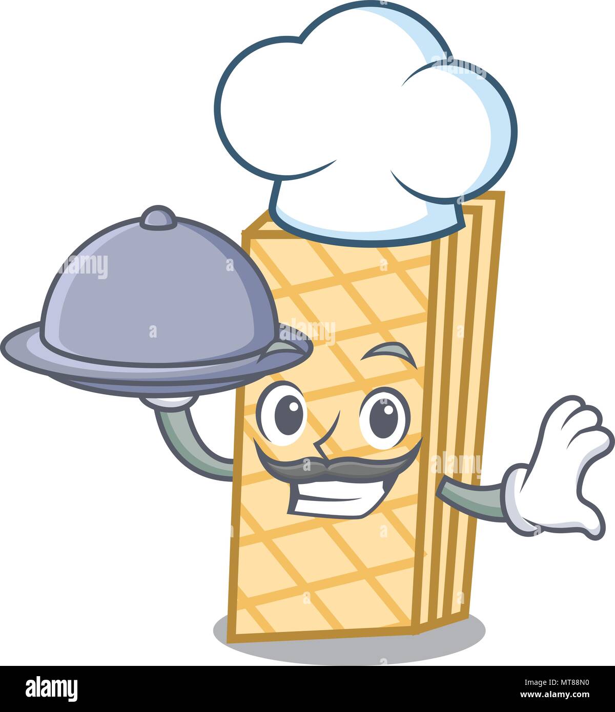 Chef with food waffle mascot cartoon style Stock Vector Image & Art - Alamy