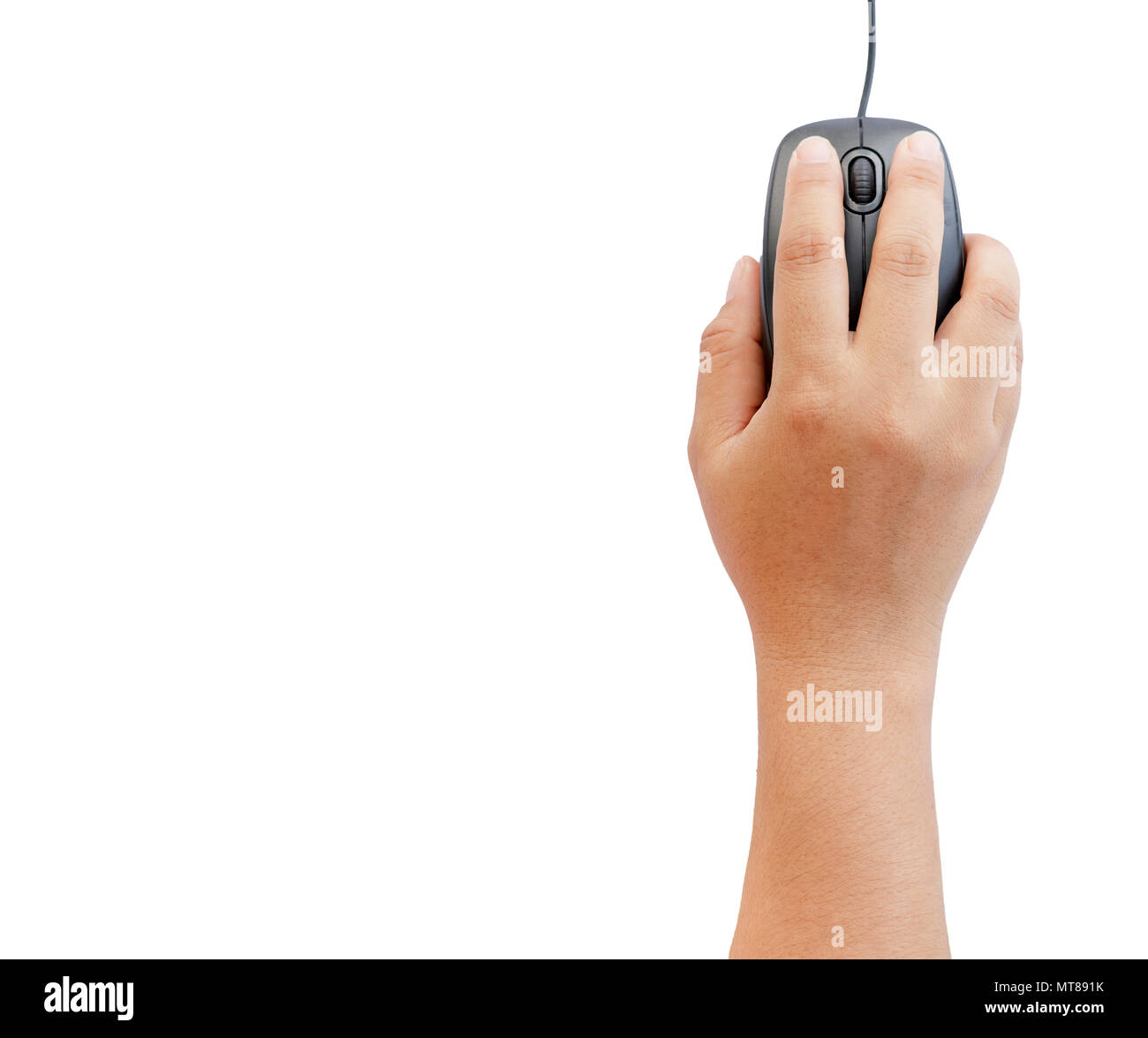 Hand holding wireless mouse Cut Out Stock Images & Pictures - Alamy