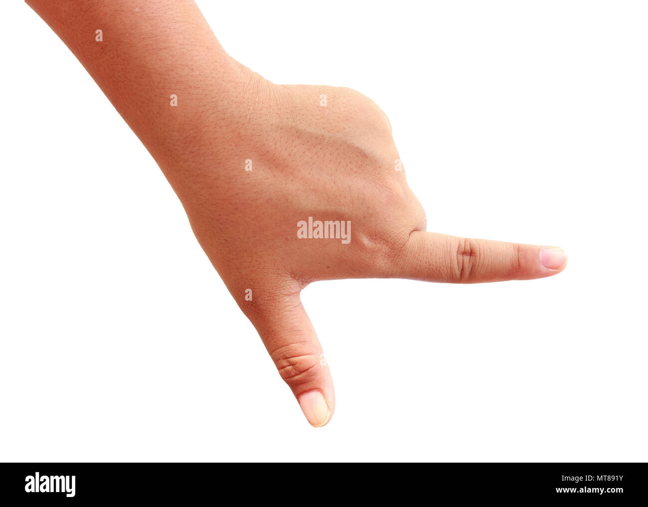 Hand show on white background Stock Photo - Alamy