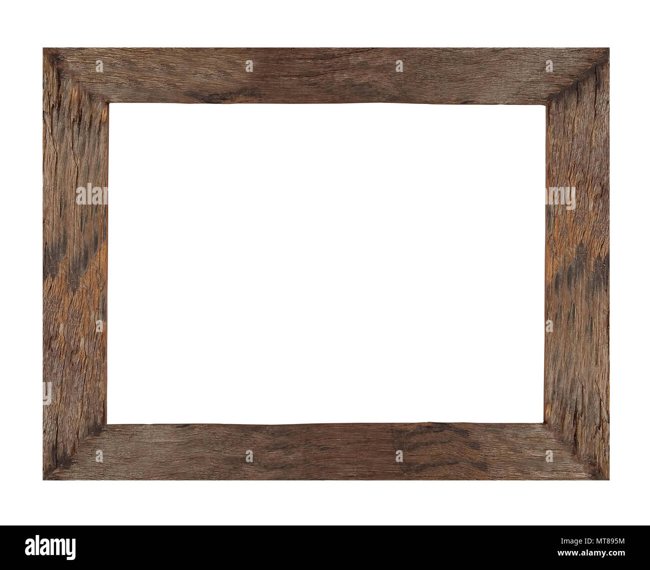 Wooden picture frame use for texts or products display isolated on ...