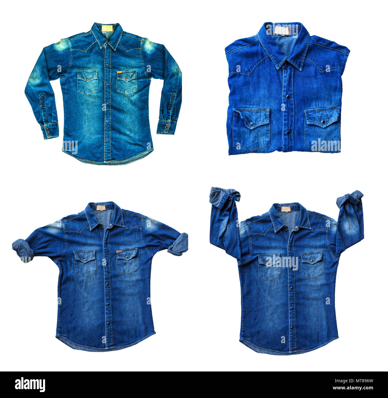 Top view shirt denim blue jeans isolated on white background Stock ...