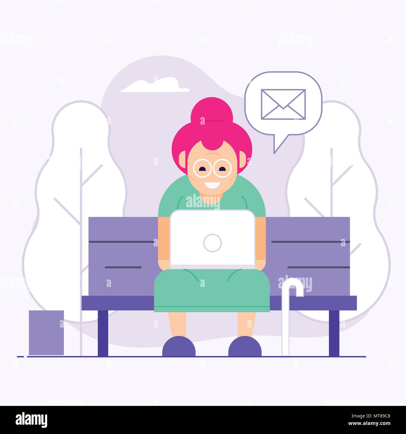 Chatting in the park Stock Vector Images - Alamy