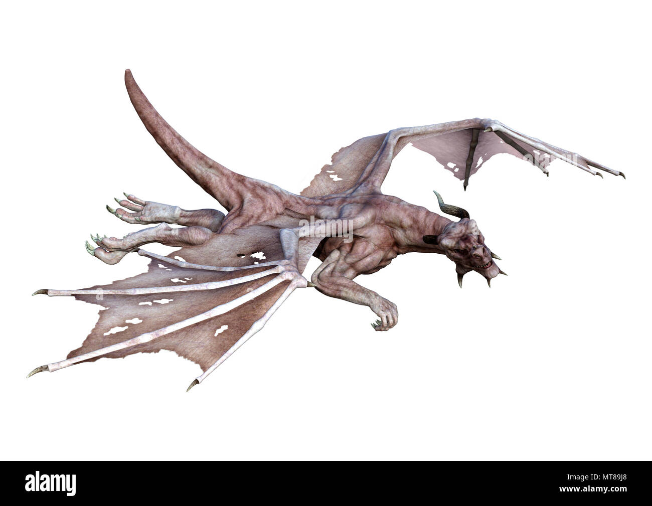 3D rendering of a fairy tale vampire dragon isolated on white ...
