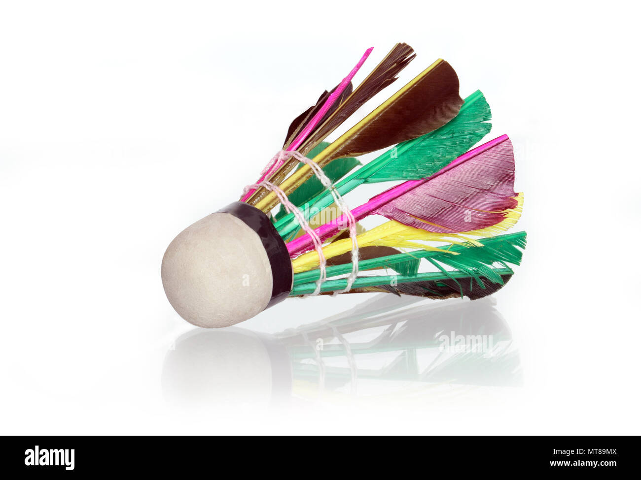 Colorful shuttlecock isolated on white background Stock Photo - Alamy