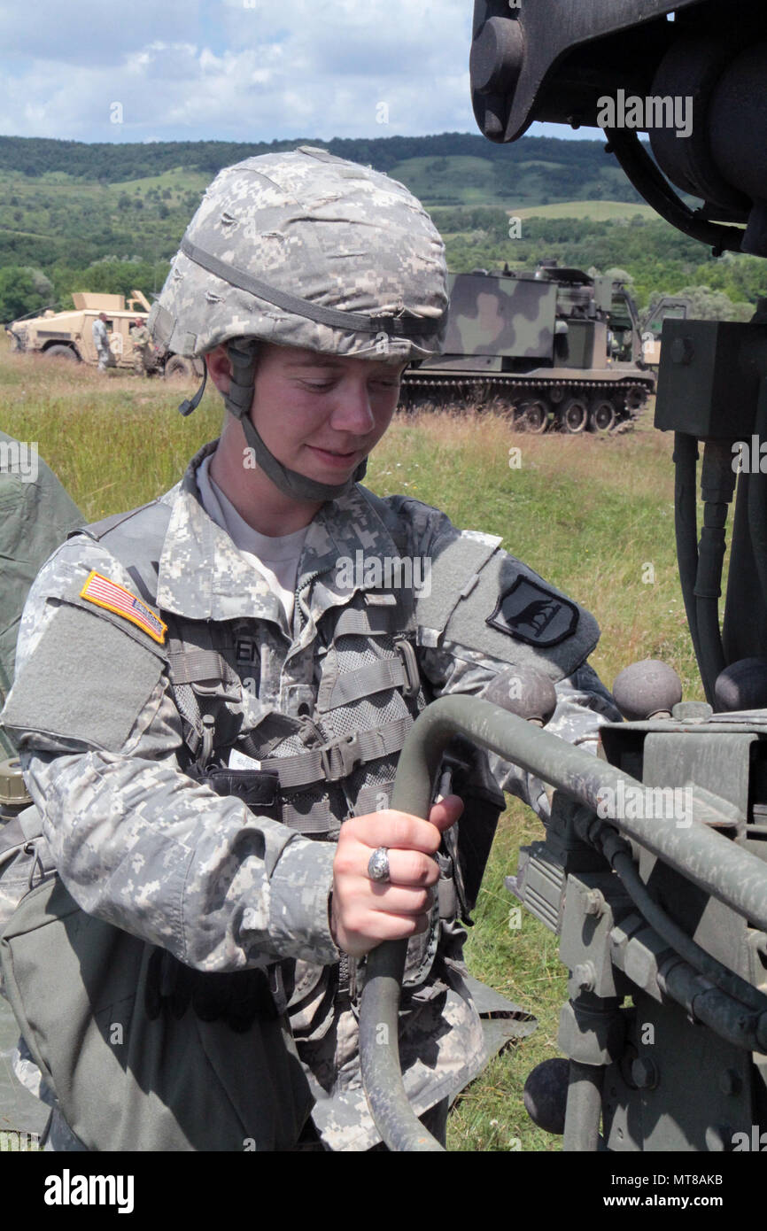 U.S. Army Spc. Stephanie Kasten, Alpha Battery, 1-147th Field Artillery ...