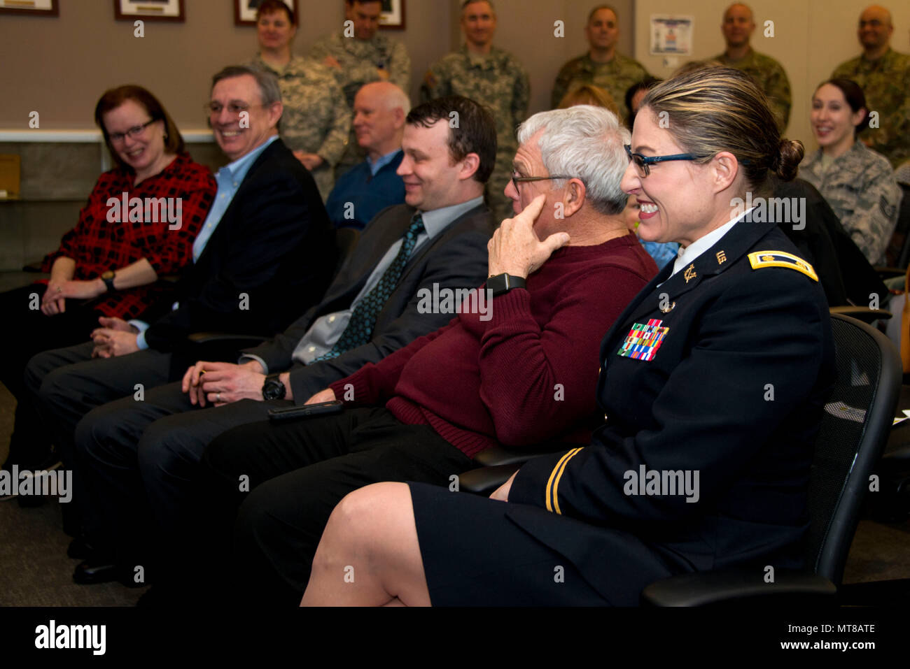 Iowa National Guard Maj. Jill Finkel smiles at her sister ...
