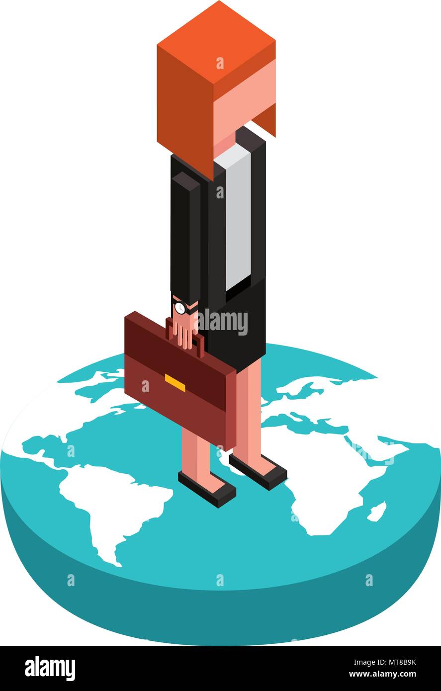 businesswoman in the world isometric avatar character Stock Vector ...