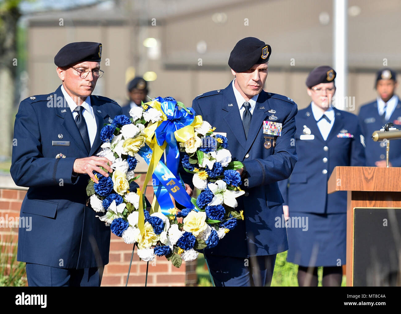 Lt. Col. Scott Stewart, 910th Security Forces Squadron commander, and ...