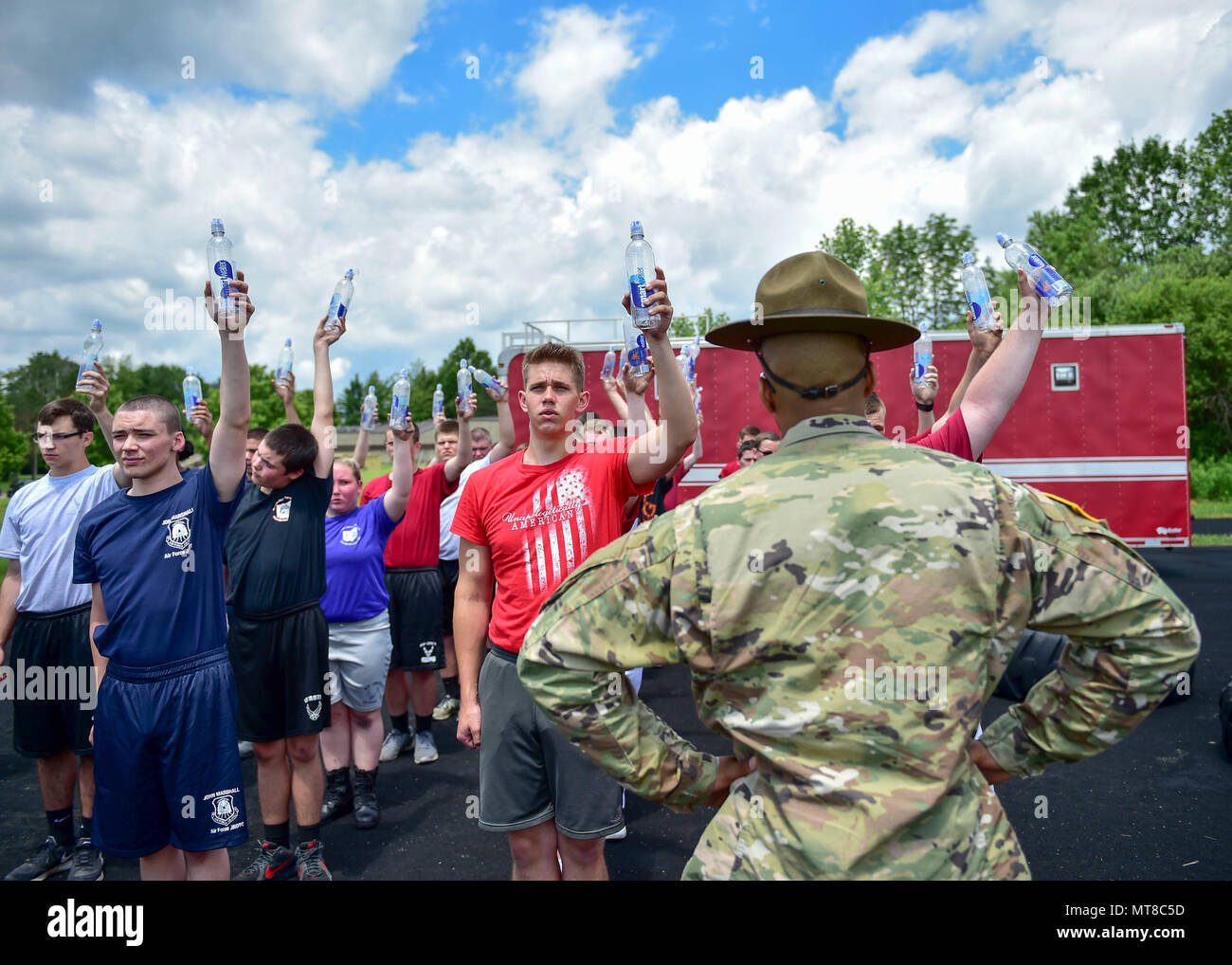 U.S. Army Staff Sgt. Brandon Curry, a drill sergeant with the 1st Bn ...